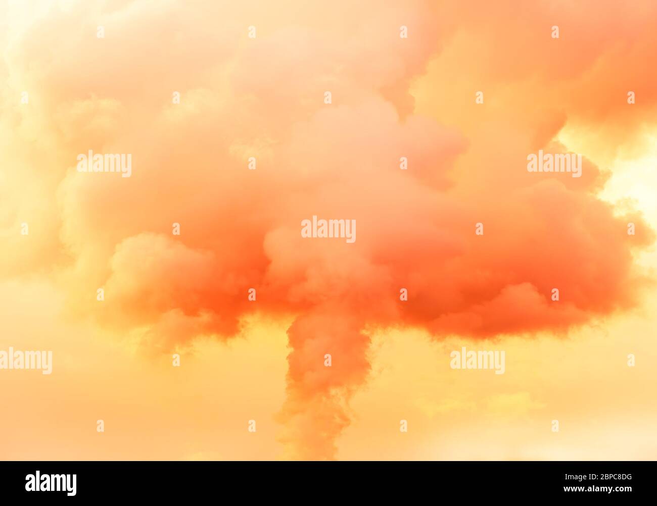 Nuclear explosion during sunset background Stock Photo - Alamy