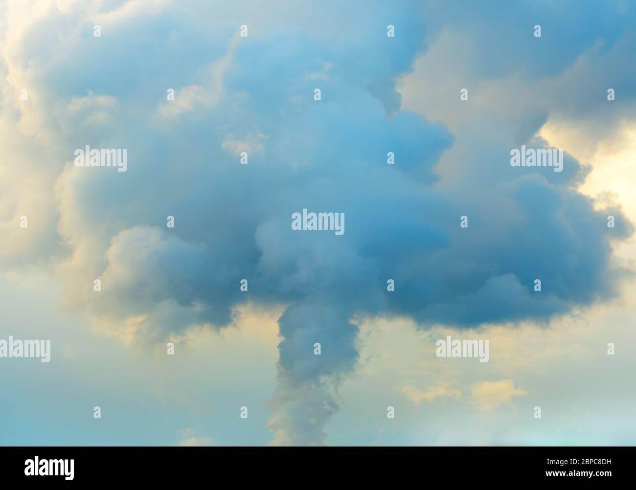 Nuclear explosion in sky background Stock Photo - Alamy