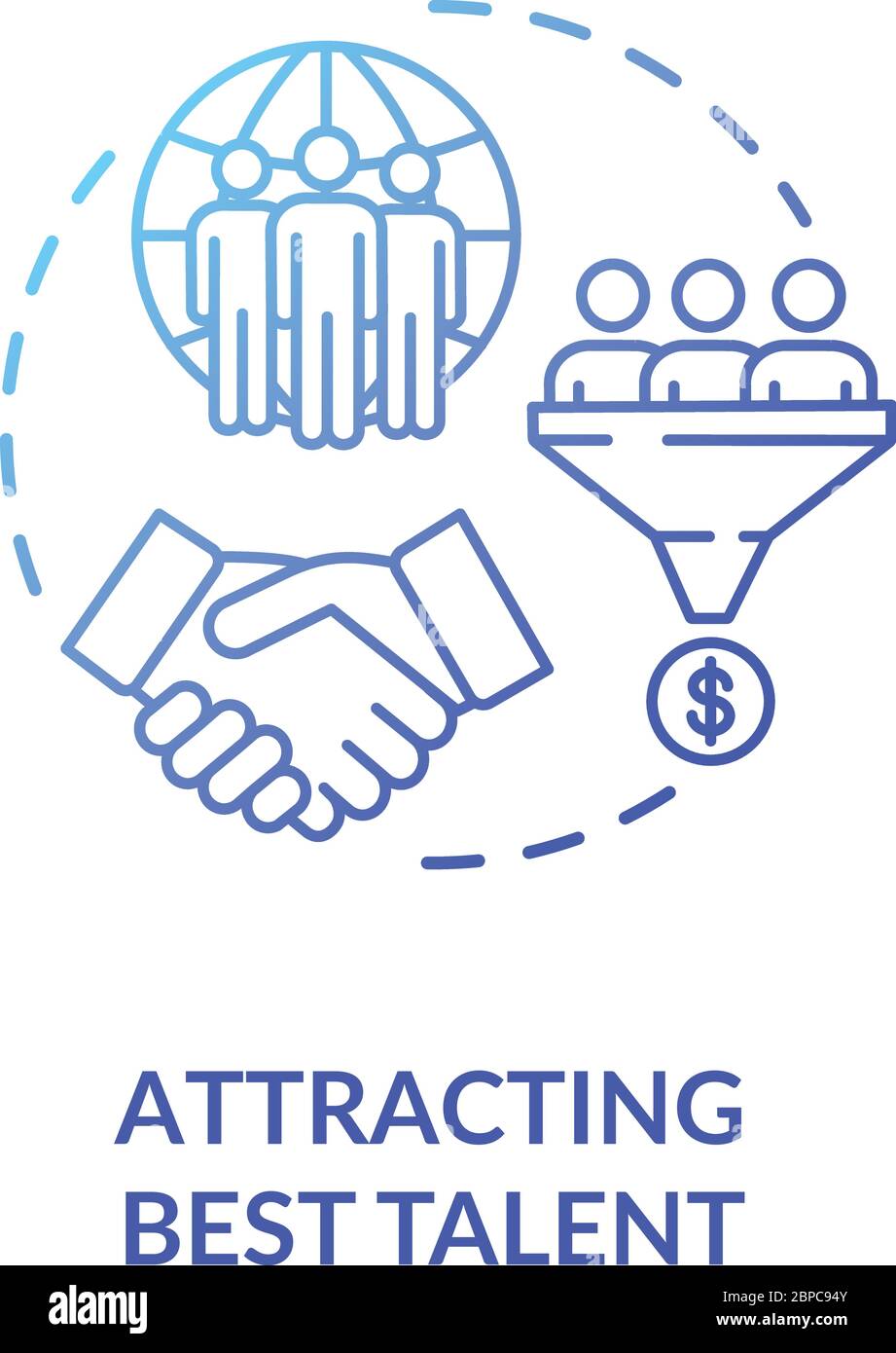 Attracting best talent blue concept icon Stock Vector Image & Art - Alamy