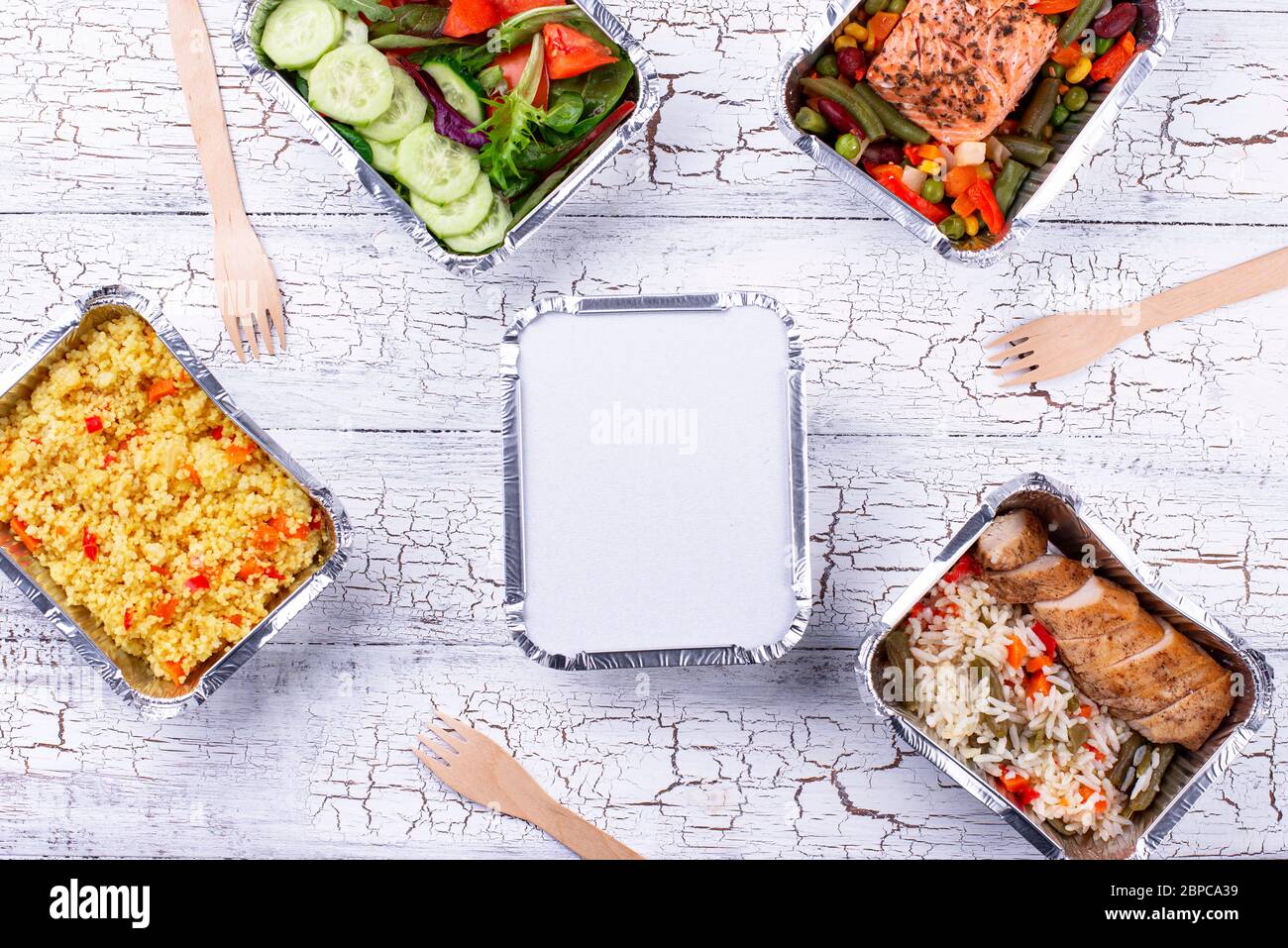 Food delivery concept. Lunch in container Stock Photo - Alamy
