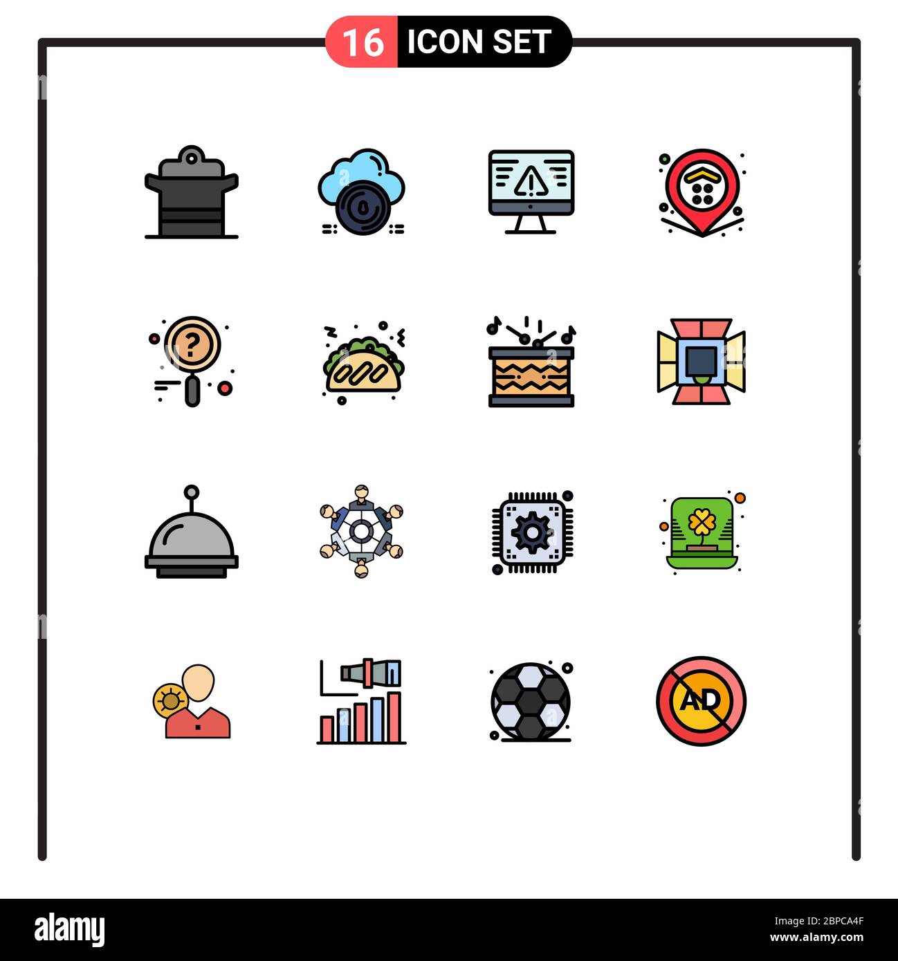 Stock Vector Icon Pack of 16 Line Signs and Symbols for estate, map ...