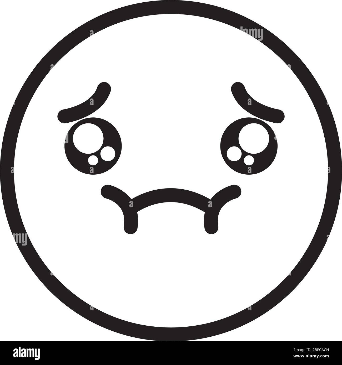 nauseated emoji face icon over white background, line style, vector ...