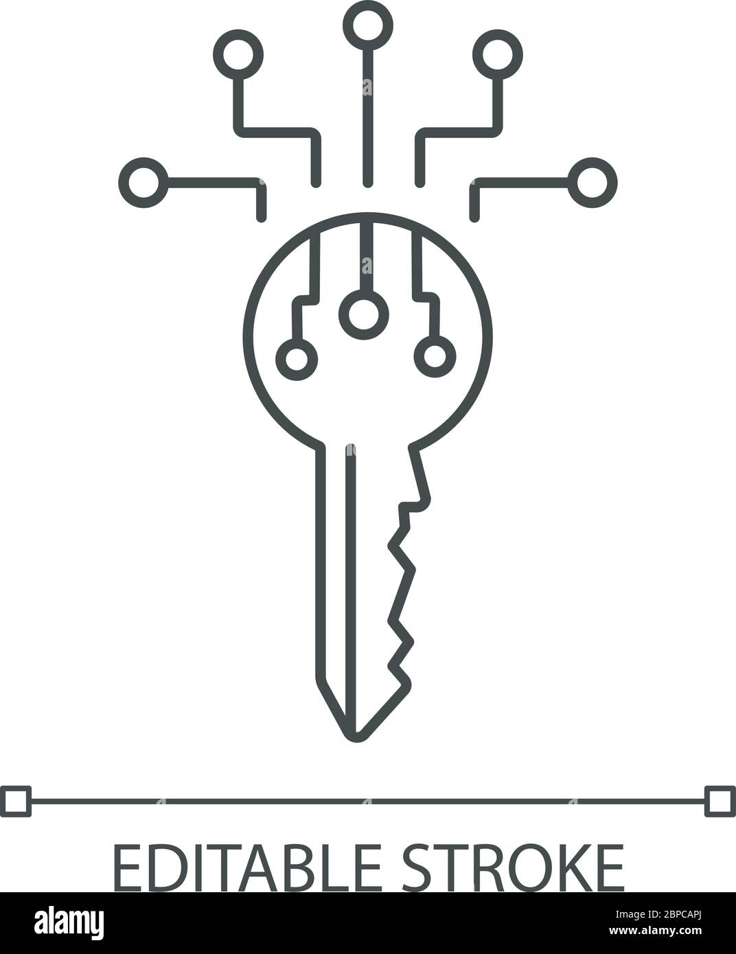 Digital key pixel perfect linear icon Stock Vector Image & Art - Alamy