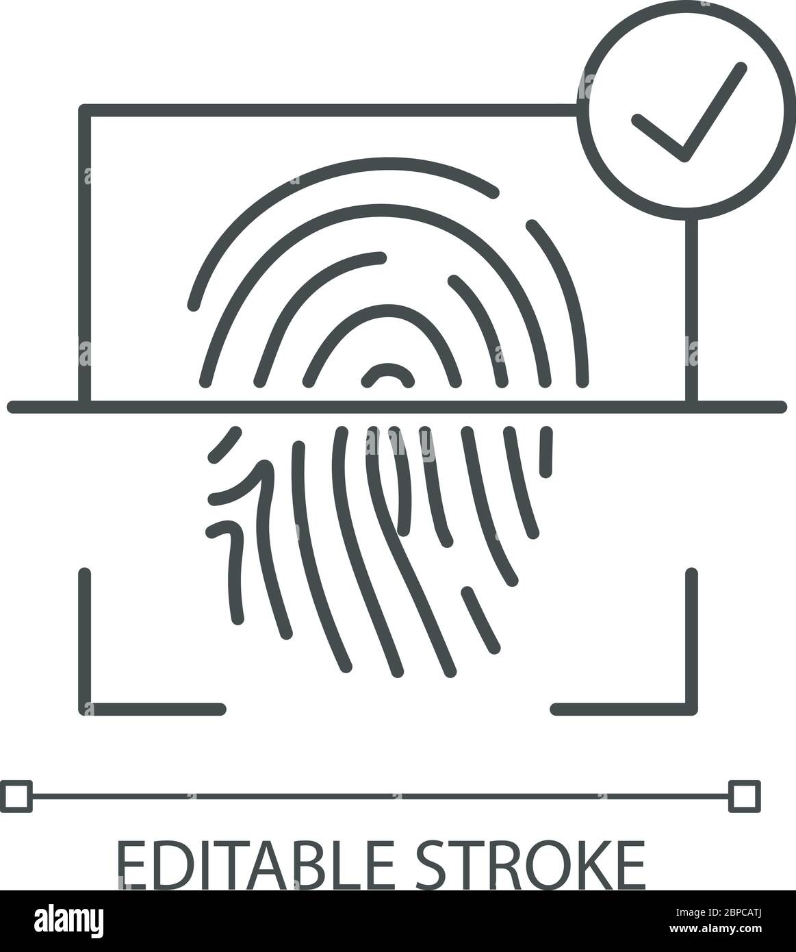 Finger print scanner pixel perfect linear icon Stock Vector Image & Art ...