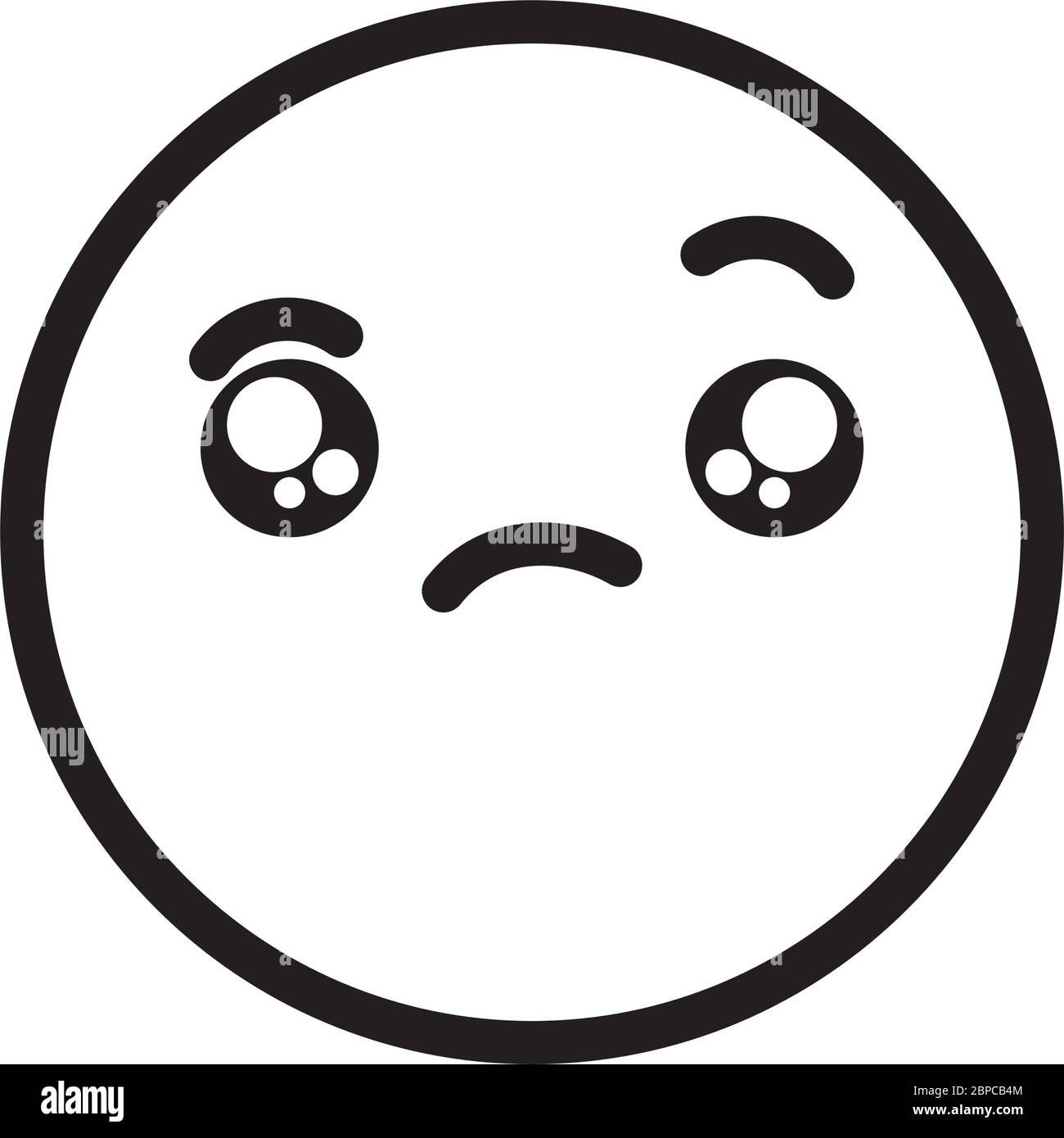 rude emoji face icon over white background, line style, vector ...