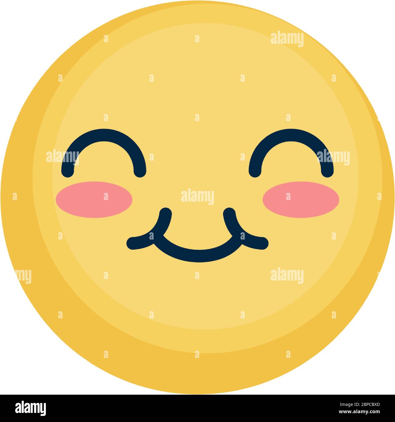 happy emoji smiling icon over white background, flat style, vector ...