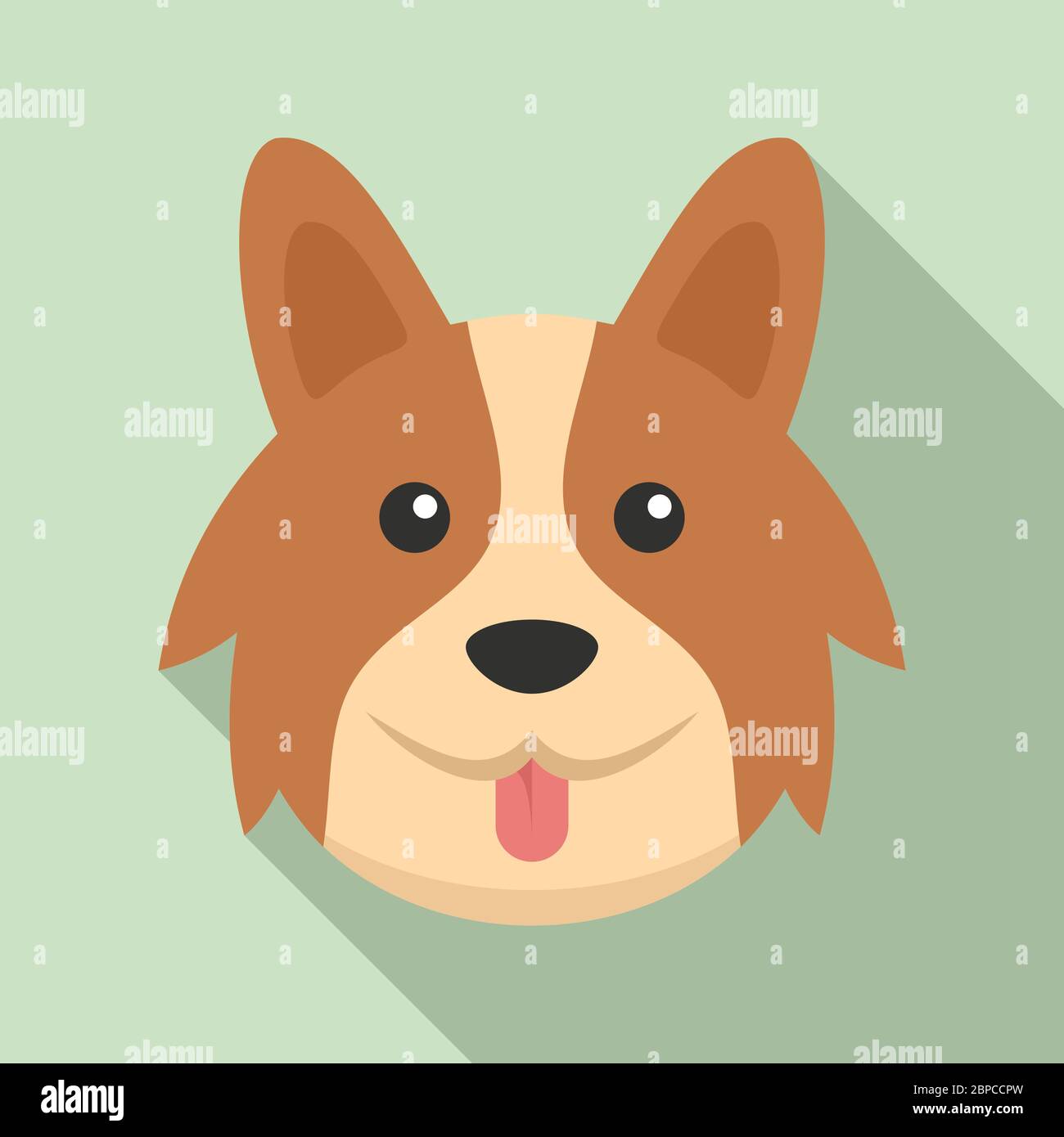 Cute corgi dog icon. Flat illustration of cute corgi dog vector icon ...