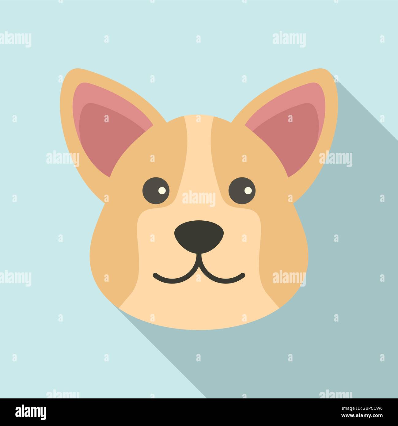 Cute corgi icon. Flat illustration of cute corgi vector icon for web ...
