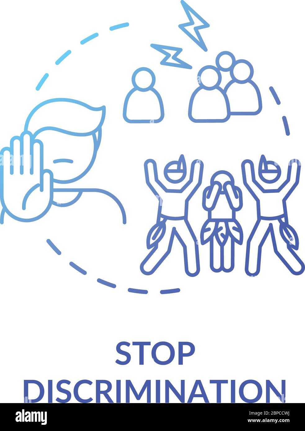 Stop discrimination blue concept icon Stock Vector Image & Art - Alamy