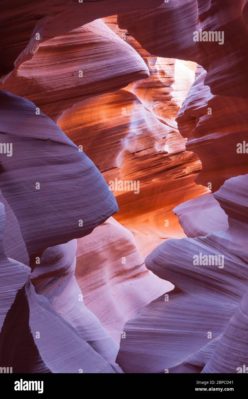 Abstract patterns of Lower Antelope Canyon gap between geological forms ...