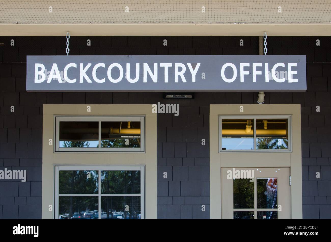The back country sign at the National Park Service building in Canyon ...