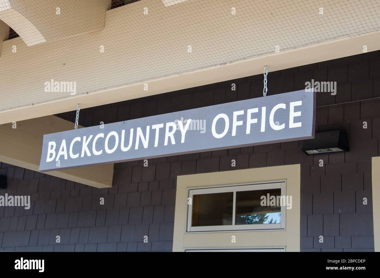 The back country sign at the National Park Service building in Canyon ...