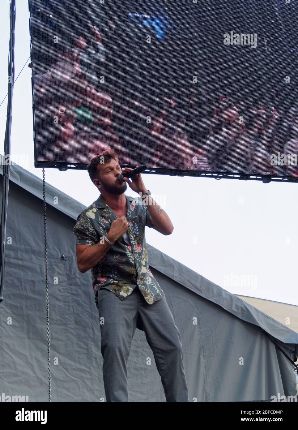 Montreal, Canada. French singer Claudio Capeo performs on stage at the ...