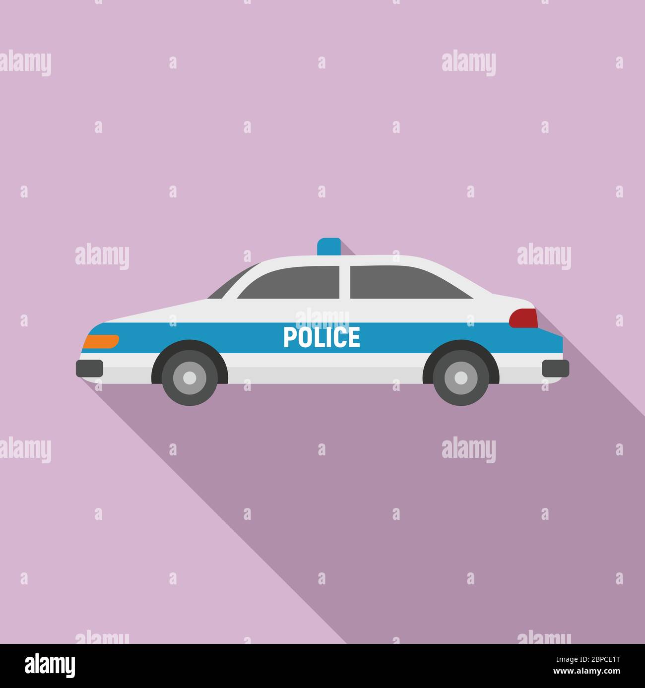 Police car icon. Flat illustration of police car vector icon for web ...