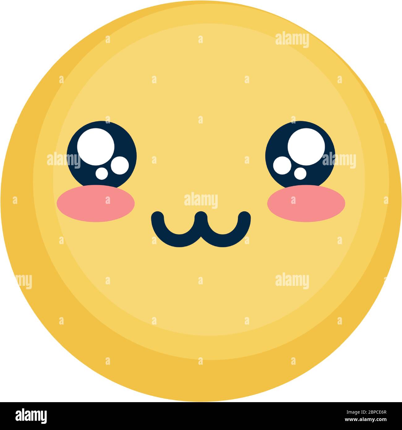 cute emoji face icon over white background, flat style, vector ...