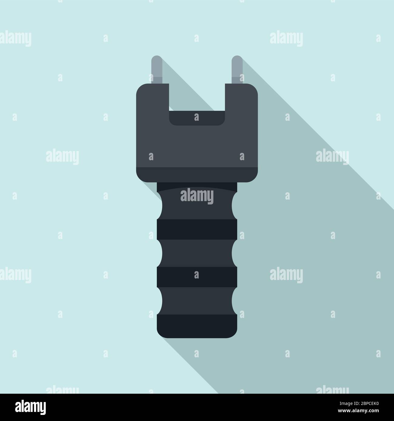 Police electric shoker icon. Flat illustration of police electric ...