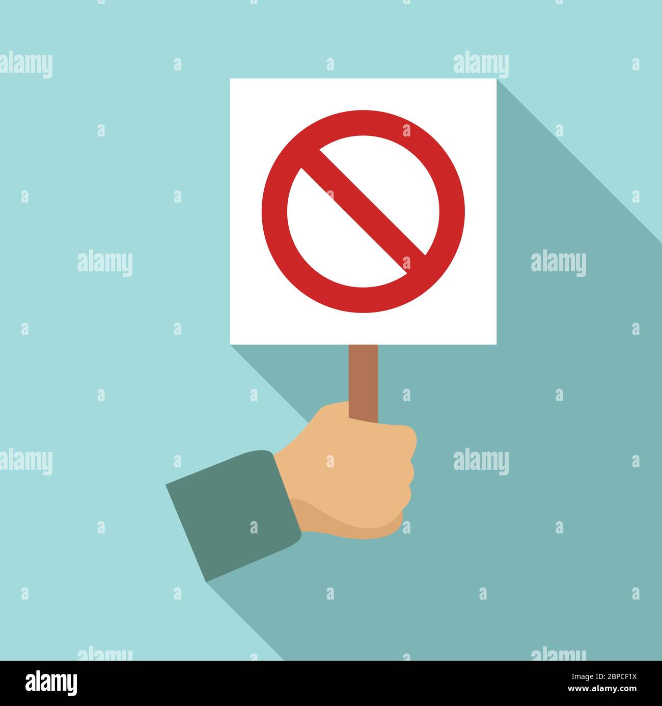 Hand hold stop sign icon. Flat illustration of hand hold stop sign ...