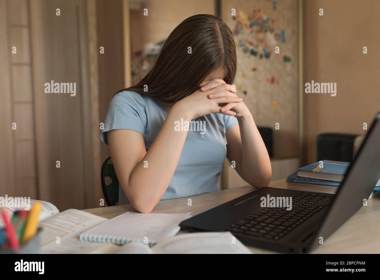 Digital teenager tired eyes hi-res stock photography and images - Alamy