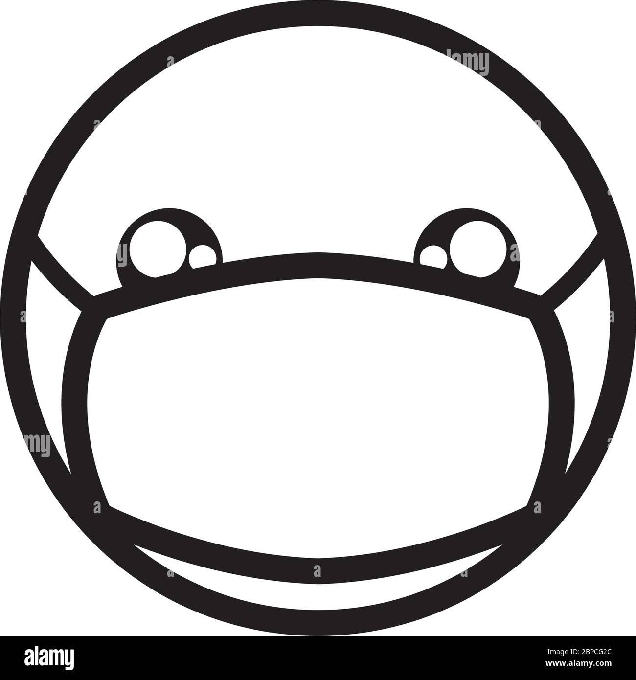 emoji with mouth mask over white background, line style, vector ...
