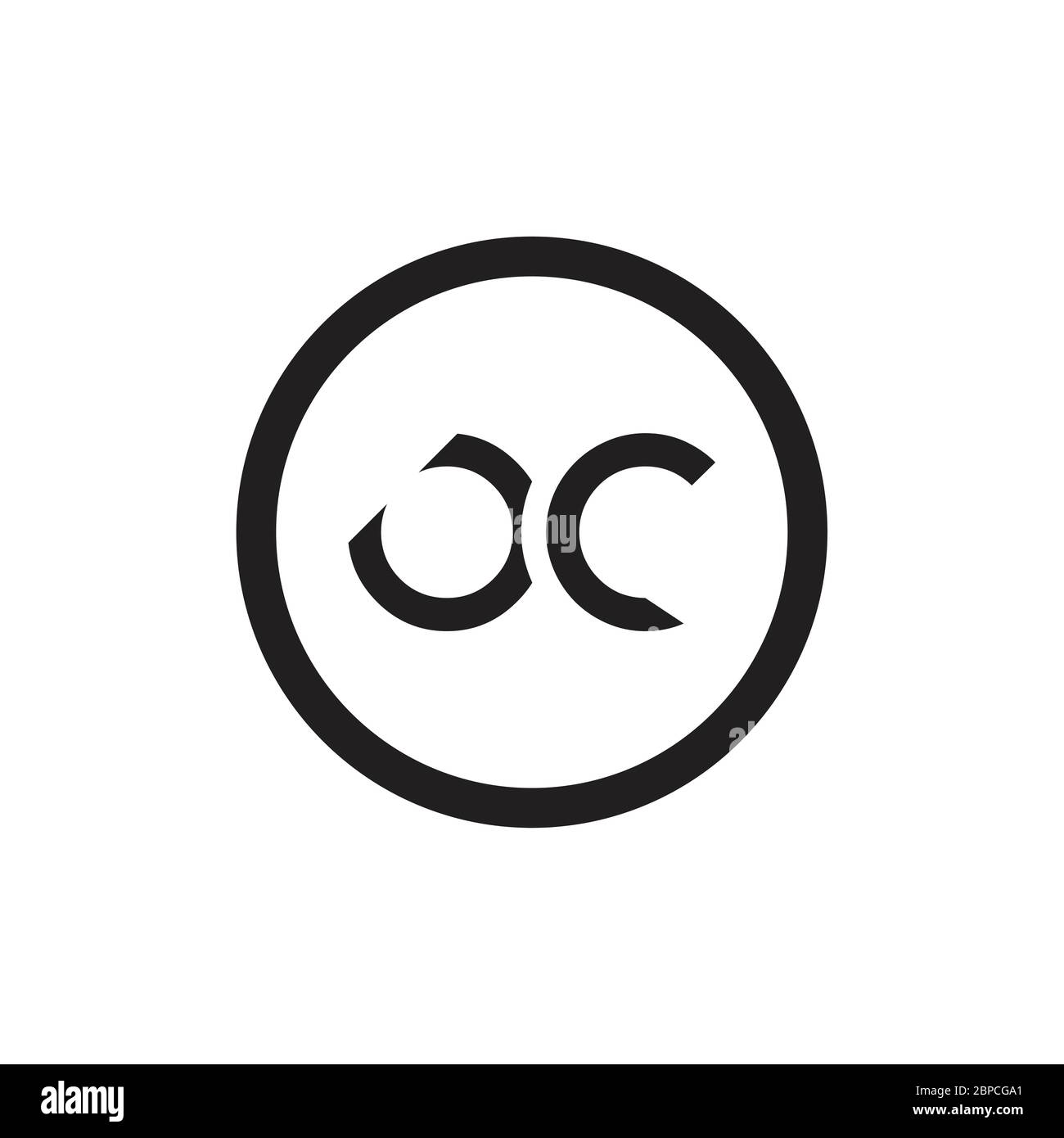 Initial Simple Letter OC Logo Design Vector Template. Abstract Minimal ...