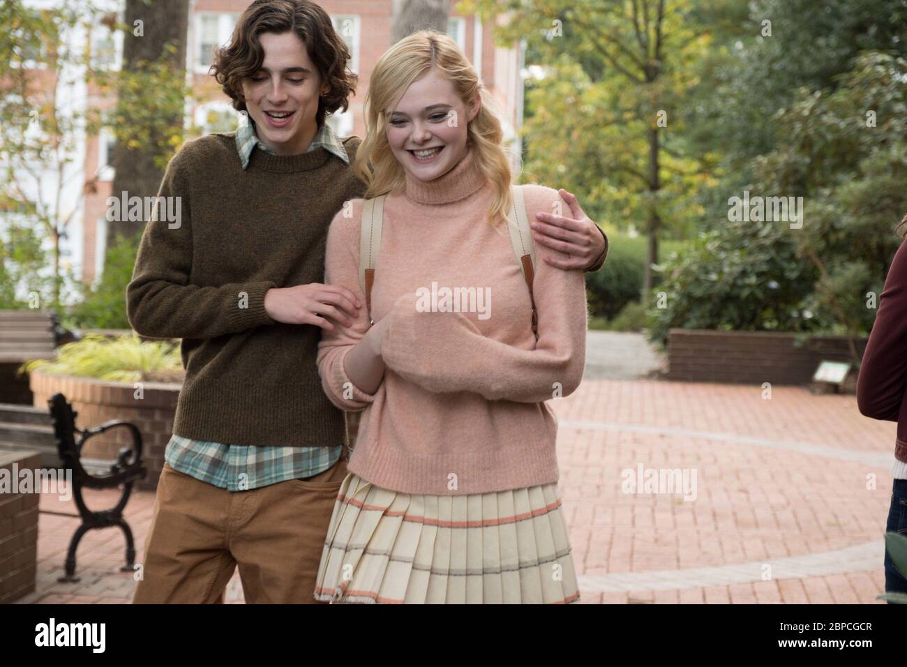 A RAINY DAY IN NEW YORK, from left: Timothee Chalamet, Elle Fanning ...