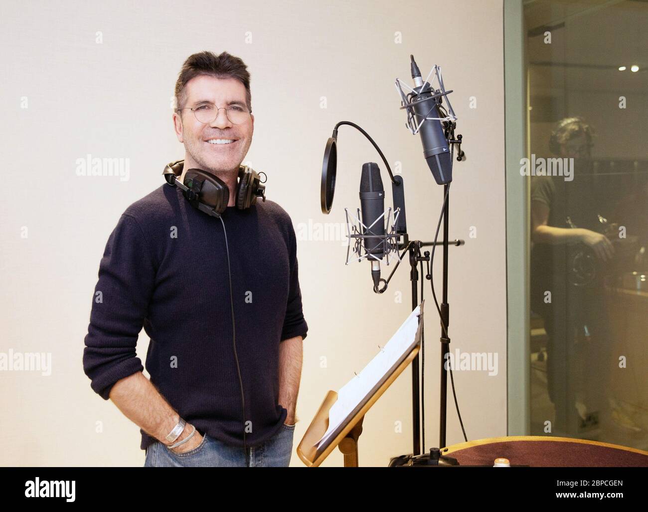 SCOOB!, Simon Cowell in recording studio voicing himself, 2020. ph ...
