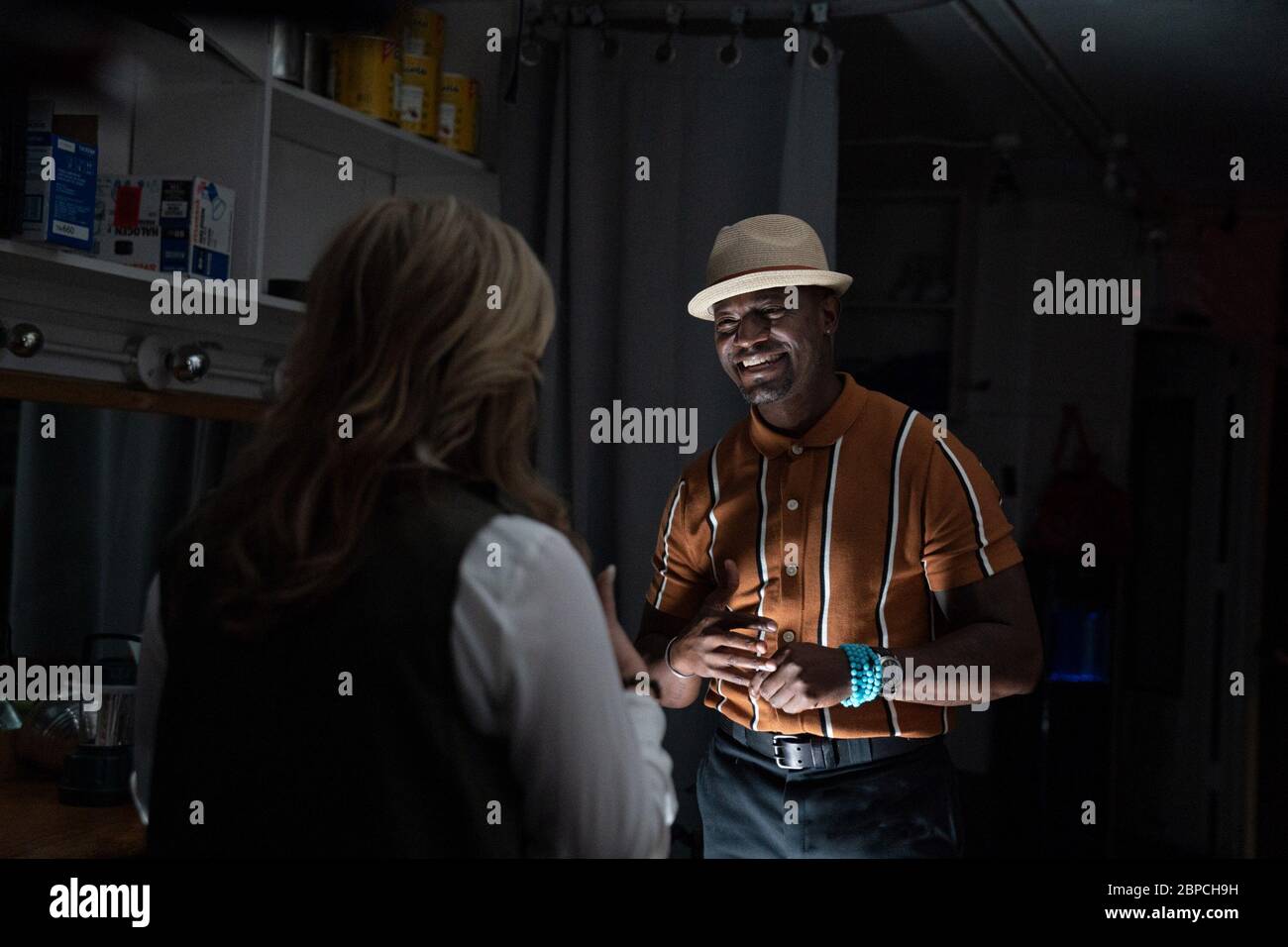 CELEBRITY GHOST STORIES, from left: psychic Kim Russo (back to camera), Taye Diggs, Taye Diggs ...