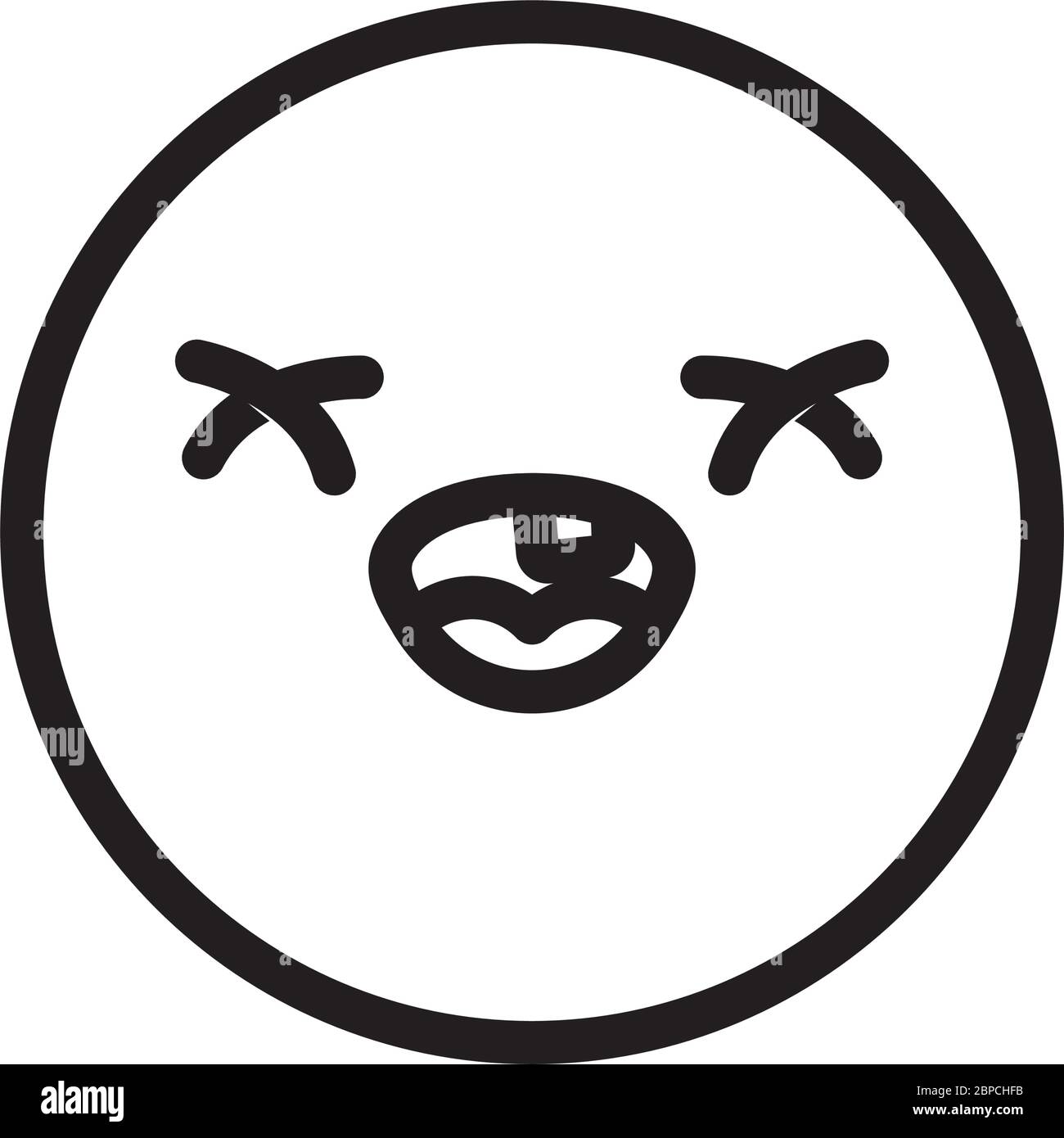 dizzy emoji icon over white background, line style, vector illustration ...