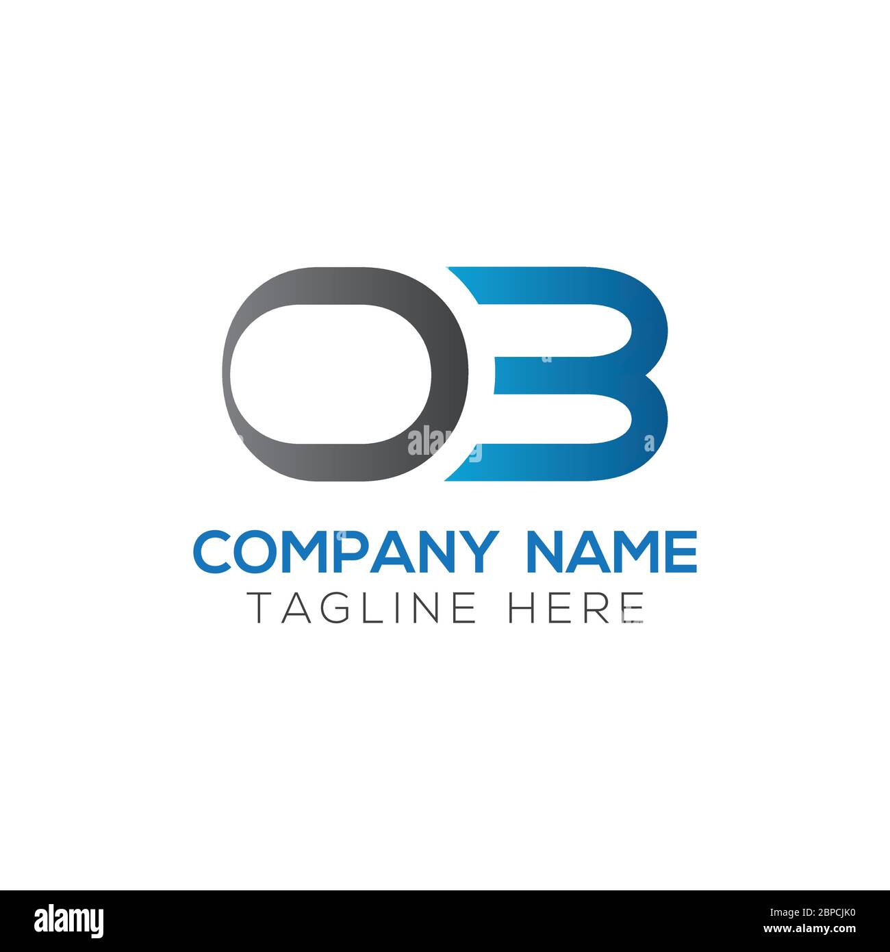 Initial Simple Letter OB Logo Design Vector Template. Abstract Minimal ...