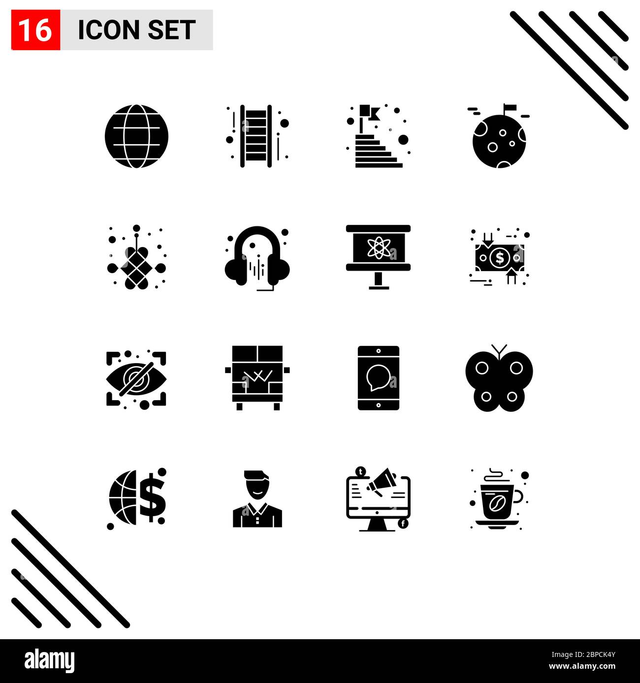 Stock Vector Icon Pack of 16 Line Signs and Symbols for chinese, giant ...