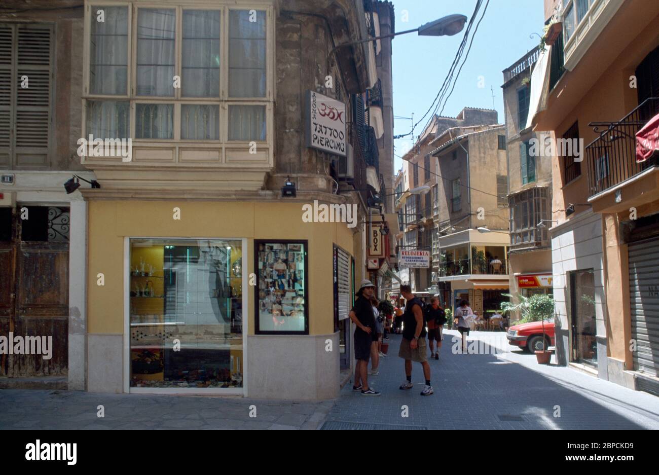 Palma Majorca Spain People Walking Down Street Stock Photo - Alamy