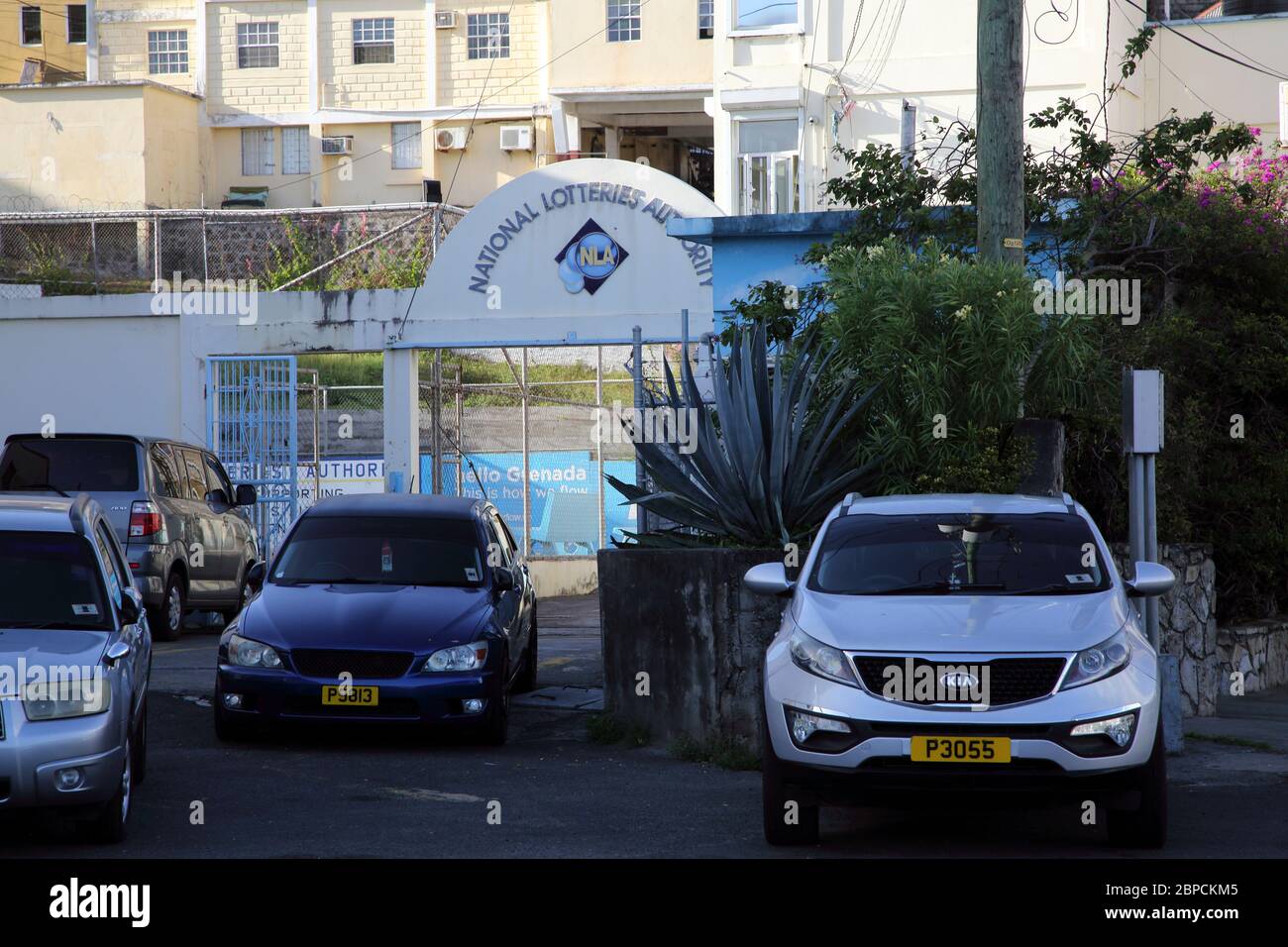 St George's Grenada Cars Parked outside National Lotteries Authority ...
