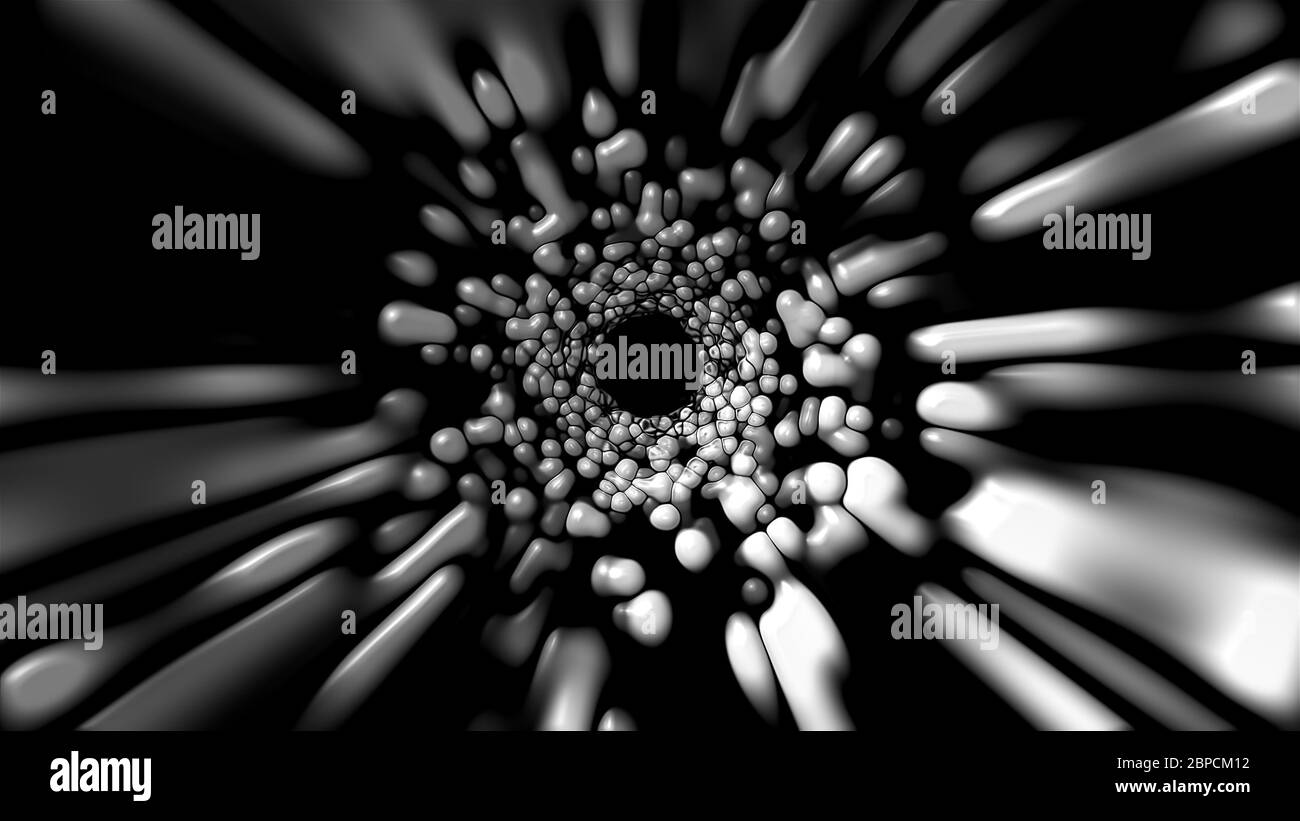 Spinning bubble tunnel, computer generated. 3d rendering futuristic ...