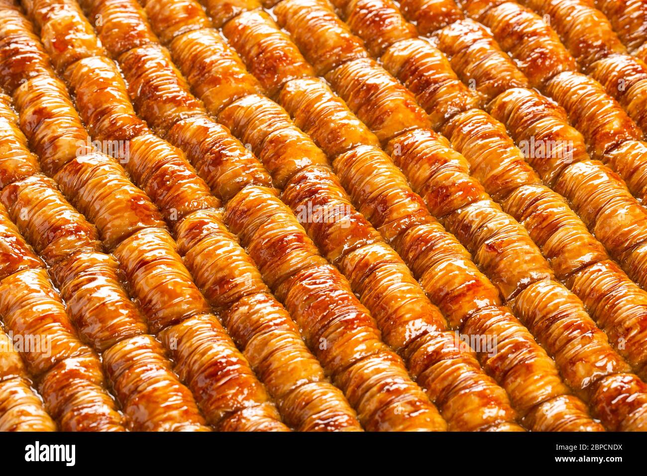 Traditional turkish baklava. Bright colorful background. Dessert Stock ...