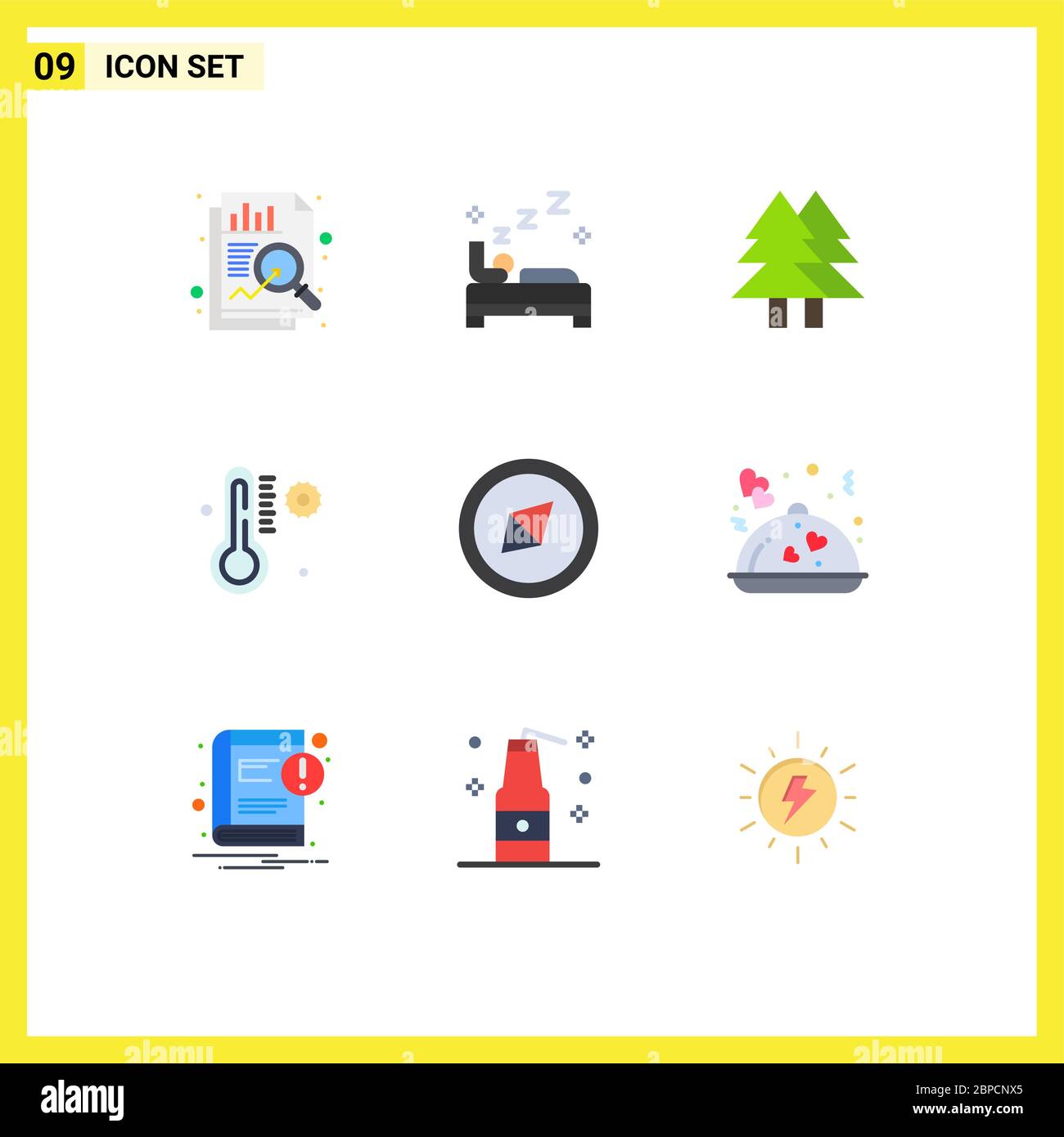 9 Thematic Vector Flat Colors and Editable Symbols of symbol, compass ...