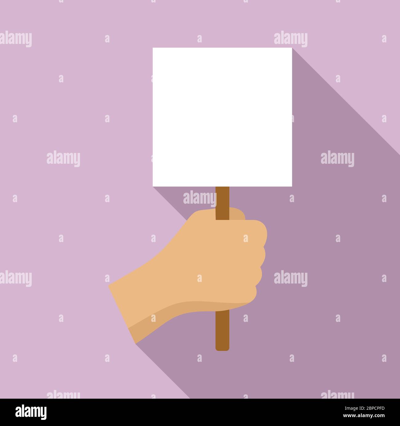Hand with poster icon. Flat illustration of hand with poster vector ...