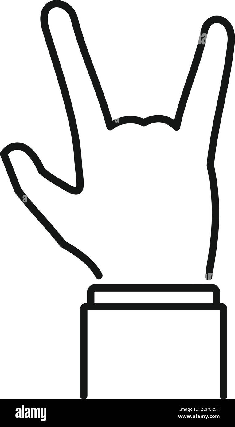 Hand up icon. Outline hand up vector icon for web design isolated on ...