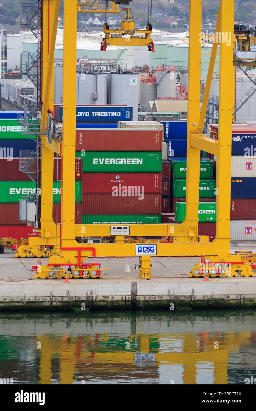 Container Port, Dublin City, County Dublin, Ireland Stock Photo - Alamy