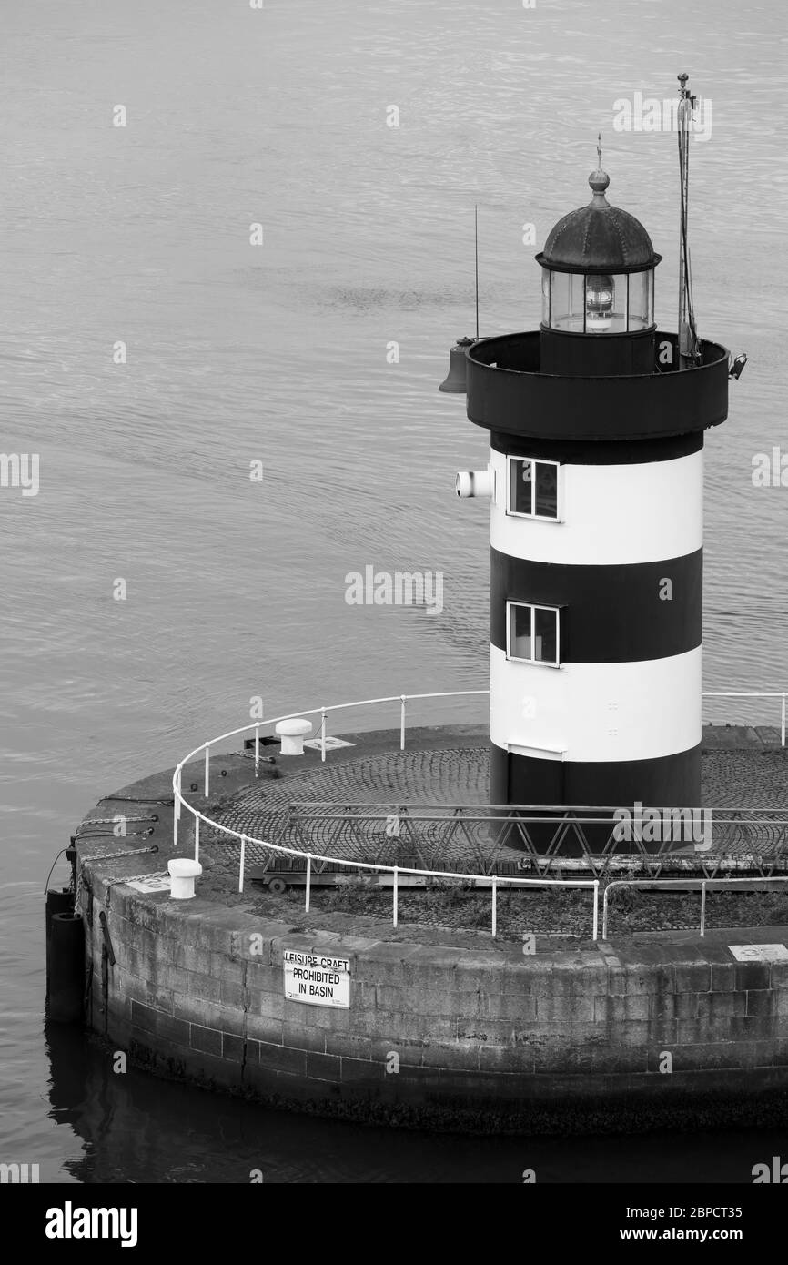 Alexandra Basin Lighthouse, Dublin Port, County Dublin, Ireland Stock ...