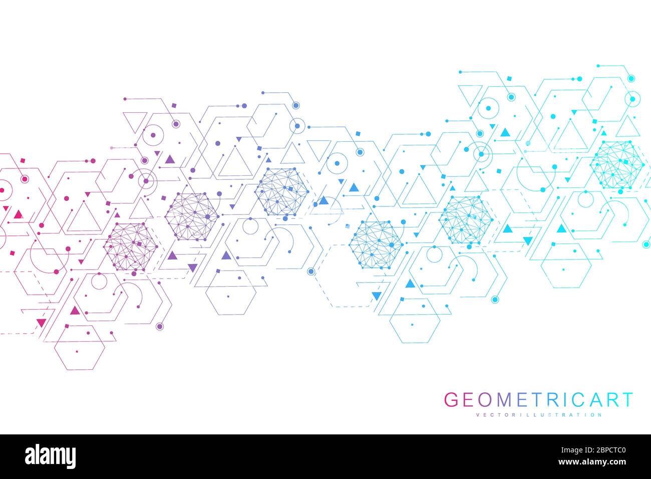 Hexagonal abstract background. Big Data Visualization. Global network connection Stock Vector ...