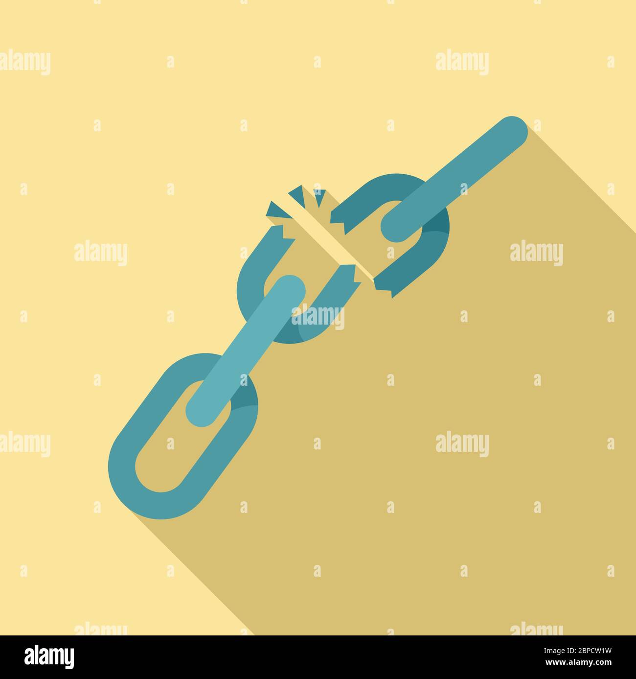 Broken chain icon. Flat illustration of broken chain vector icon for ...