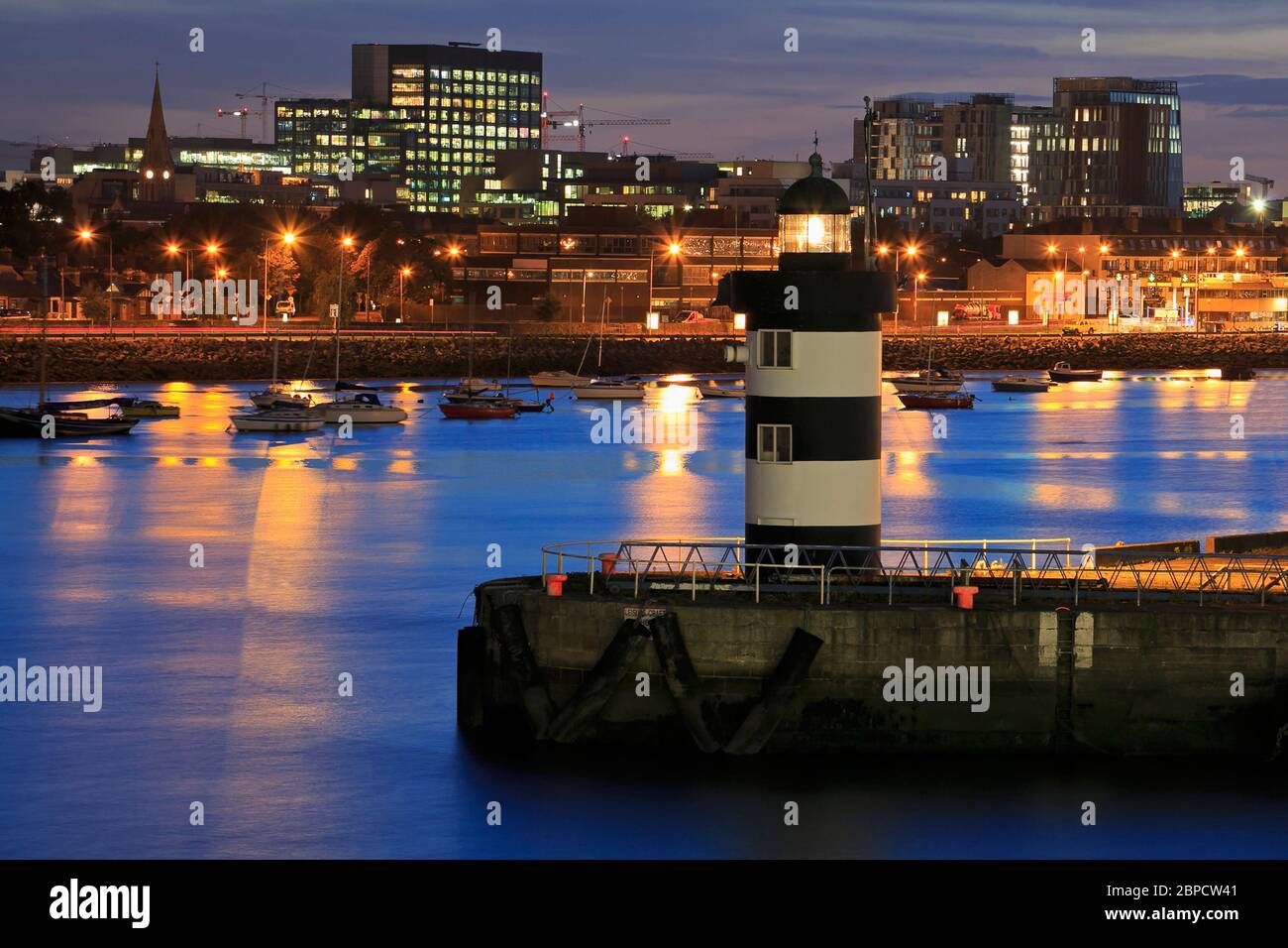 Alexandra Basin Lighthouse, Port of Dublin, County Dublin, Ireland ...