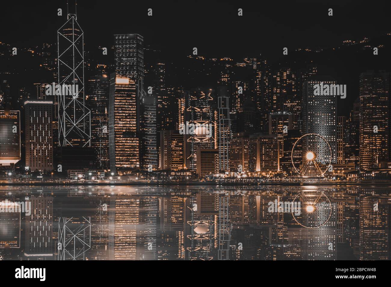 Hong Kong Cityscape; Hong Kong Landscape at night Stock Photo - Alamy