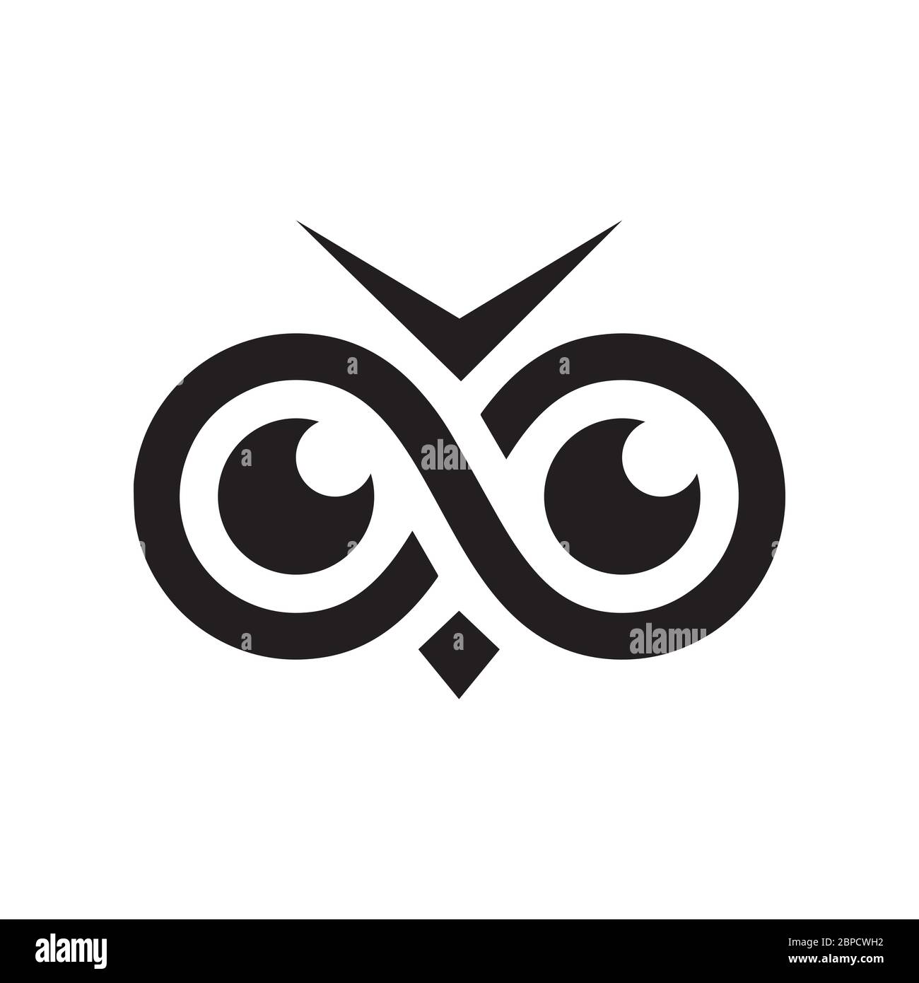 infinity eye owl icon symbol vector isolated on white background Stock ...