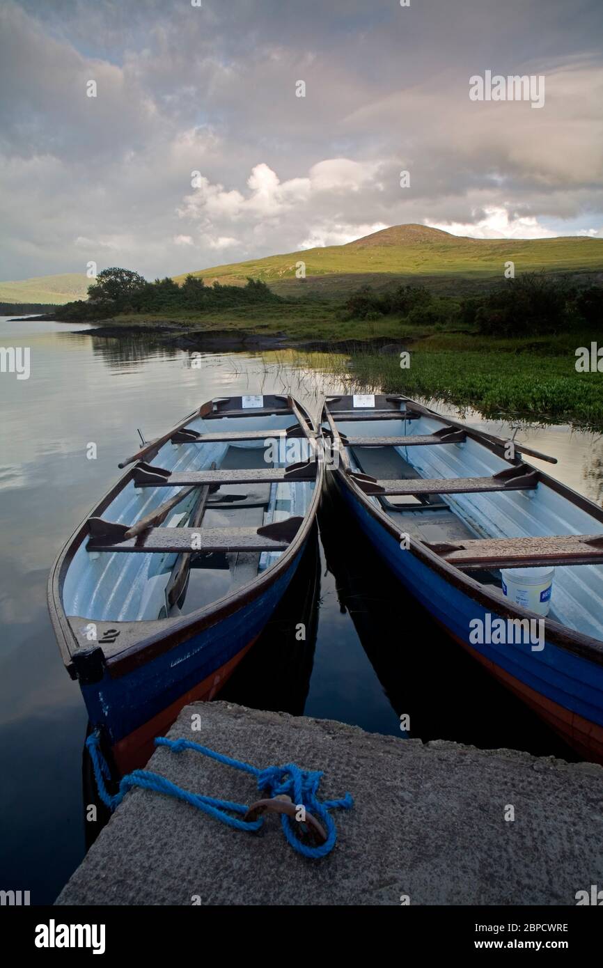Boats, Cloonee Lakes, County Kerry, Ireland Stock Photo - Alamy