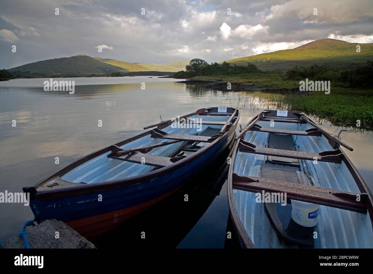 Boats, Cloonee Lakes, County Kerry, Ireland Stock Photo - Alamy