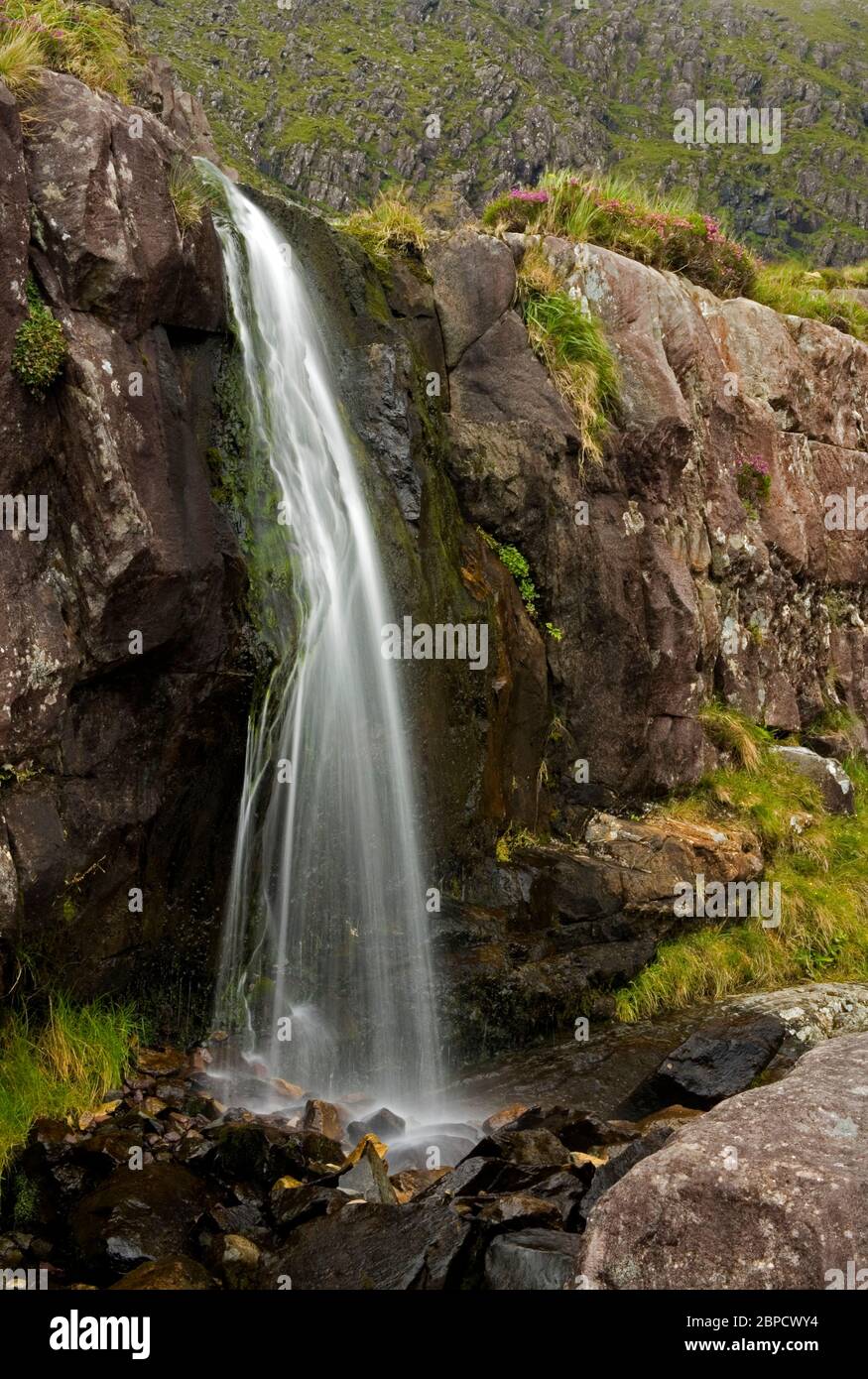Waterfall, Connor Pass, Dingle Peninsula, County Kerry, Ireland Stock ...