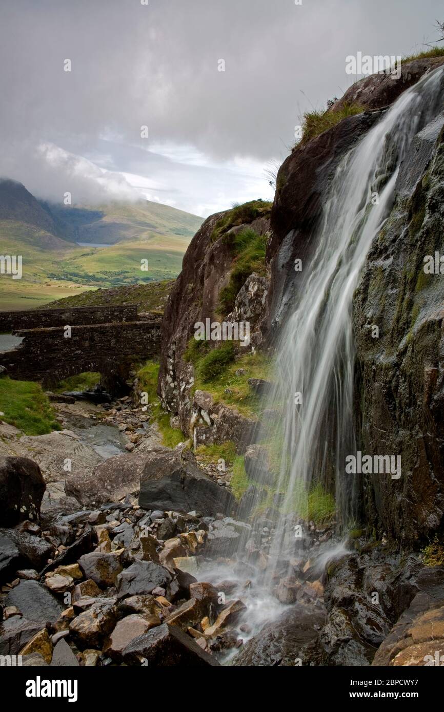 Waterfall, Connor Pass, Dingle Peninsula, County Kerry, Ireland Stock ...