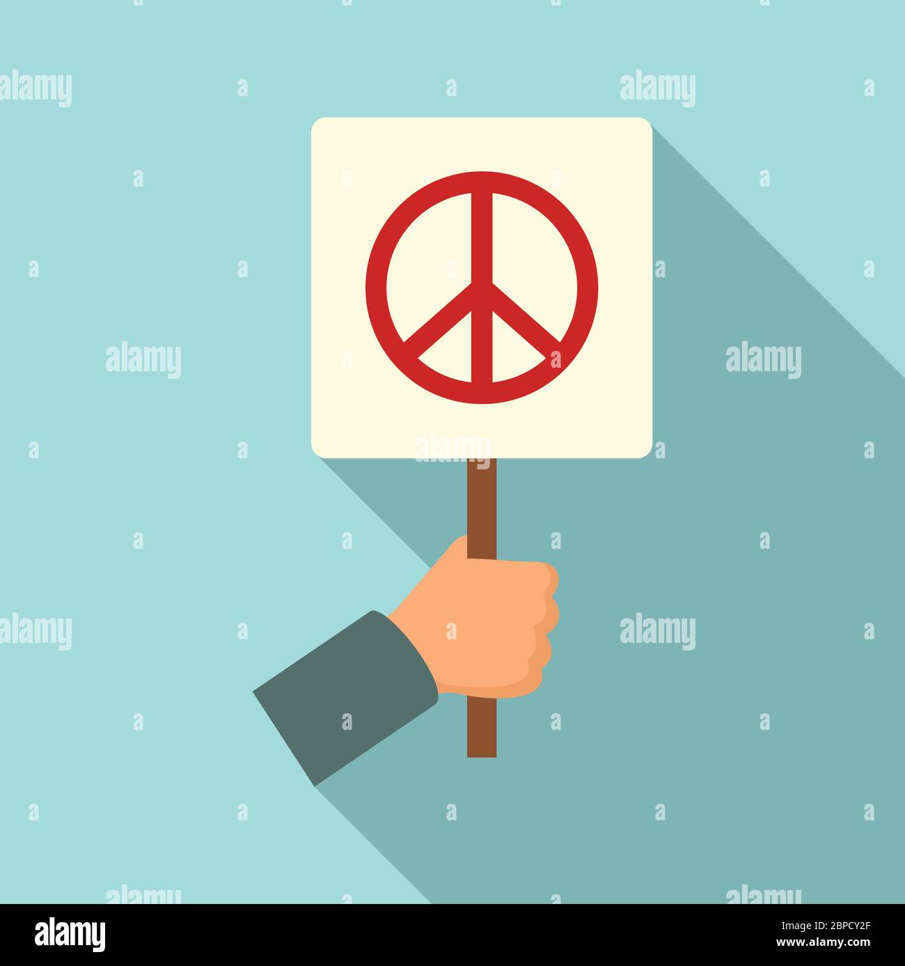 Peace symbol protest icon. Flat illustration of peace symbol protest ...