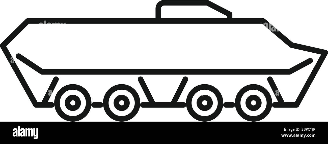 Military tank icon. Outline military tank vector icon for web design ...